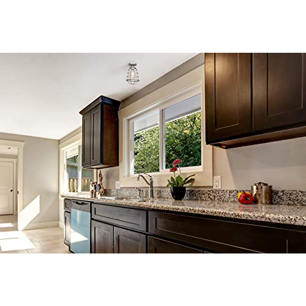 Design House 519686 Ajax 1 Light Semi Flush Mount Ceiling Light, Galvanized Steel Finish