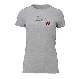 Ouray Sportswear NASCAR Women's Vintage Sheer Tee Denny Hamlin, Heather Grey, Medium