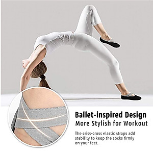 Yinxily Non Slip Yoga Socks for Women,Sticky Sock for Pilates & Pure Barre & Walking & Bikram Fitness Socks with Grips