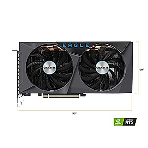 Gigabyte GeForce RTX 3060 Ti Eagle OC 8G (REV2.0) Graphics Card, 2X WINDFORCE Fans, LHR, 8GB 256-bit GDDR6, GV-N306TEAGLE OC-8GD REV2.0 Video Card