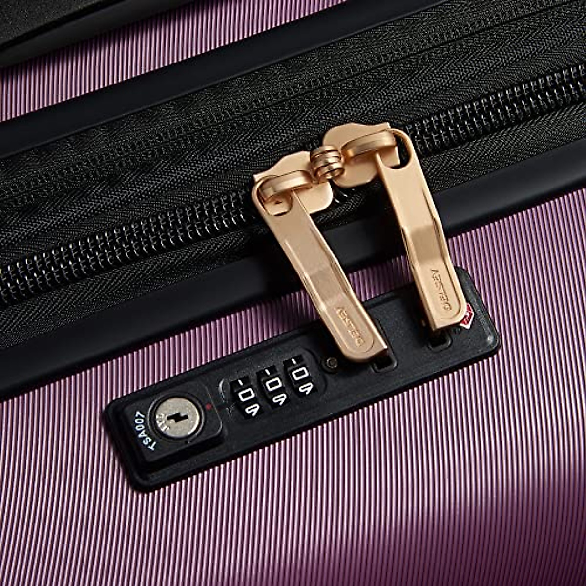 DELSEY Paris Cruise 3.0 Hardside Expandable Luggage with Spinner Wheels, Plum, Checked-Large 28 Inch