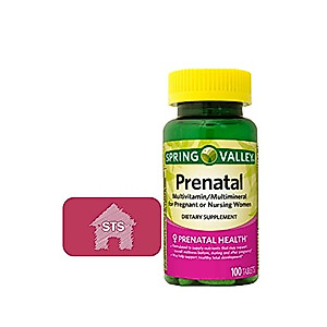 Spring Valley Prenatal Multivitamin - Multimineral Tablets, 100 Count + STS Fridge Magnet.