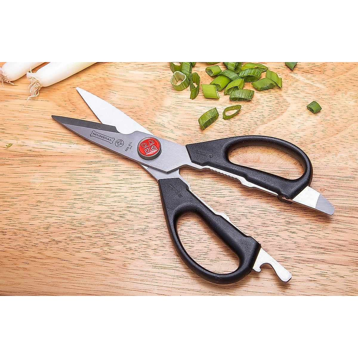 Mundial BP666 Red Dot 8 1/2" Take-A-Part Kitchen/Utility Shears