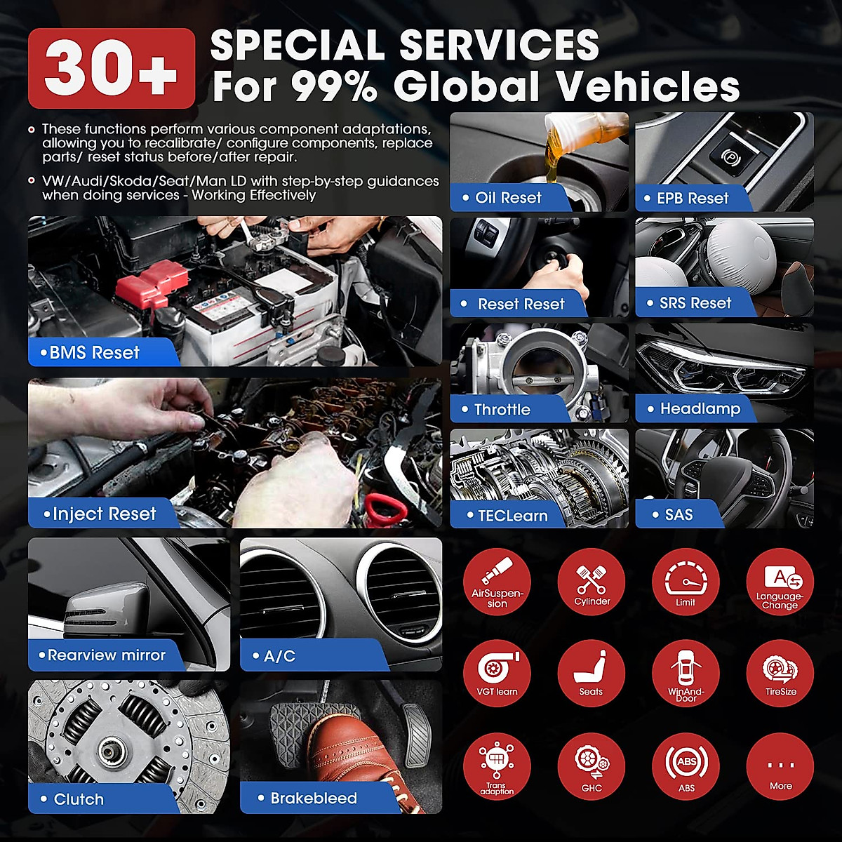 Autel MaxiPRO MP808S PRO Ver. w/All 11 OBD Adapters, 2-Year Update ($700 Valued), 2024 ECU Coding Bidirectional Scanner, Same as MS906BT/ MS906 Pro, Upgrade of DS708 DS808 MP808 30+ Services AutoAuth