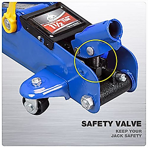 Jack Boss Floor Jack 1.5 Ton (3,300 LBs) Hydraulic Car Jack with Storage Case, Lifting Range from 5.31 Inch to 13.2 Inch, Fits Sedans Automotive