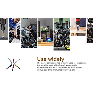 MAEXUS Impact Grade Socket Adapter Extension Set, Turns Power Drill Into High-Speed Nut Driver, 1/4" 3/8" 1/2" Drive, Socket to Drill Adapter for Impact Drivers (3 Pcs)