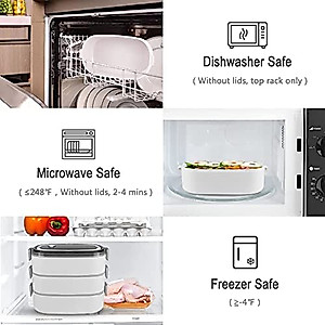 NatraProw Large Bento Lunch Box for Adult, 3 Layer Bento Lunch Box Containers with Utensils & Dividers, Bento Lunch Box Leak proof for Adults, Bento Lunch Container Microwave Safe