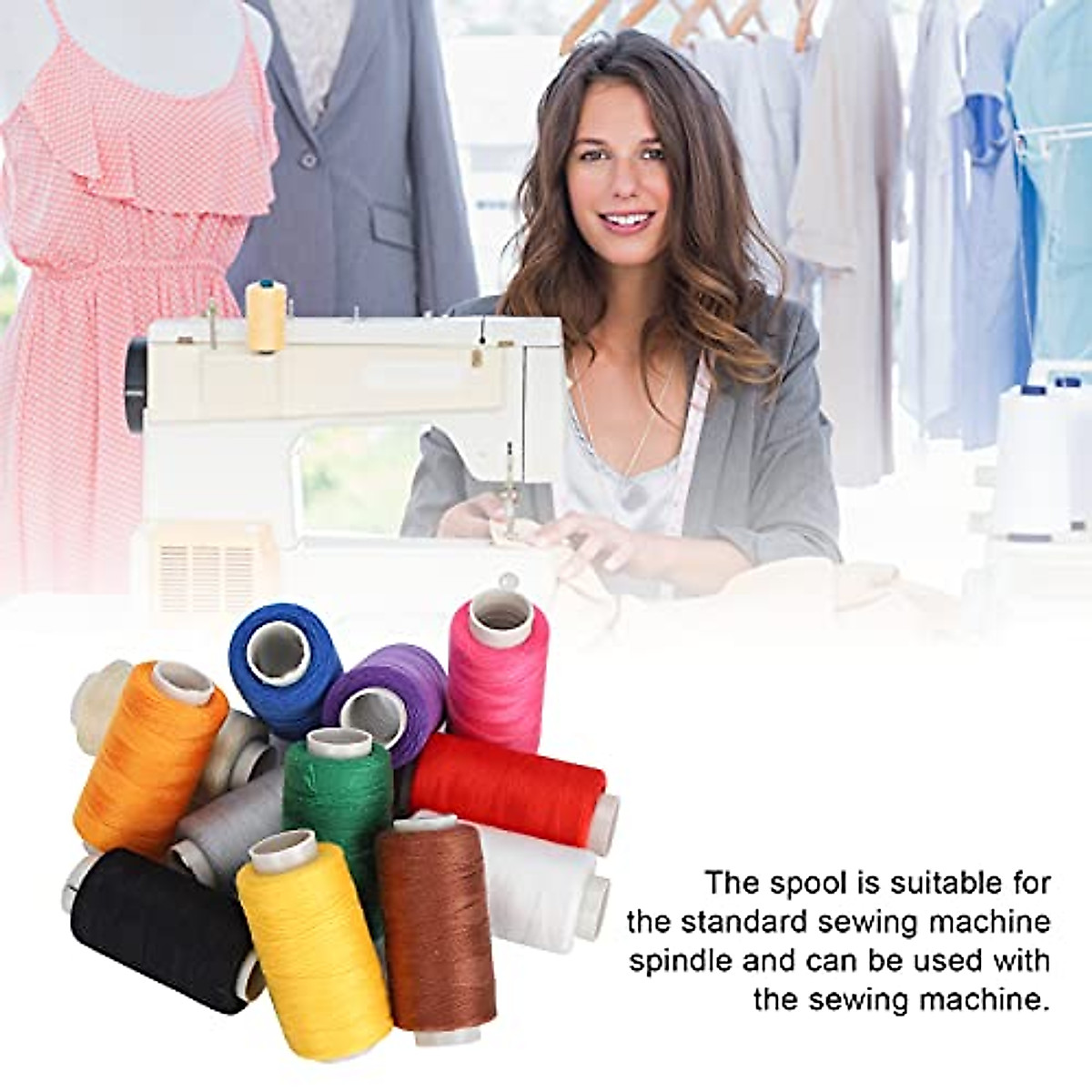 12Pcs Sewing Thread Set, Colorful Polyester Embroidery Tools Handmade DIY Knitting Supplies, Sewing Kit with Thread for Sewing - Essential DIY Sewing Supplies