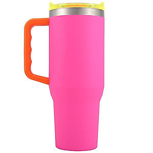 Yukon Outfitters Fit Forty 40oz Double Wall Vacuum Insulated Stainless Steel Tumbler with Reusable Straw & Ergonomic Handle | For Hot or Cold Beverage, Crystal Beach