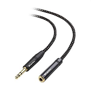 Cable Matters Braided 1/4 Inch Extension Cable 6 ft (1/4 TRS to 1/4 Inch Male to Female Cable)