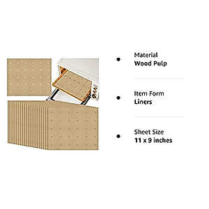 100 PCS Unbleached Parchment Paper, Perforated Square Liners for Cuisinart, Breville, Black and Decker Air Fryer, Toaster Ovens, 11 x 9 inch