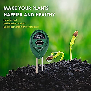 Cookmaster Soil PH Tester, Soil PH Meter, 3-in-1 Plant Moisture Meter, Light and PH Tester Kits, Soil Hygrometer Sensor for Gardening, Farming, Indoor and Outdoor Plants, Soil Test Kit for Garden