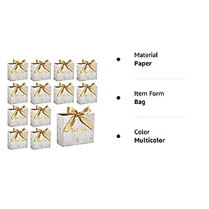 Mimorou 80 Pack Small Thank You Gift Bags Marble Pattern Party Favor Bag with Champagne Gold Bow Ribbon 4.53 x 1.77 3.94 Inch Wedding Mini Goodie for Adults Paper Wrap
