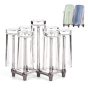 MRT Retractable Cup Drying Rack, Retractable Drying Rack and Sports Bottle Drainer Stand, Plastic Bag Drying Rack and Mug Tree with Antiskid Bottom for Kitchen Countertop(Gray)