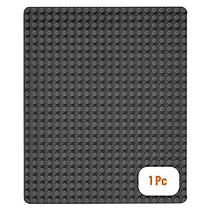 Strictly Briks Compatible with Lego Classic Big Briks Stackable Baseplates, Large Pegs for Ages 3 and Up, 100% Compatible with All Major Brands, Grey, 1 Piece, 13.75" x 16.25" Inches