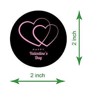 2 inch 150 PCS Black Heart Stickers for Valentine's Day, Invitation, Envelopes, Package Waterproof Stickers