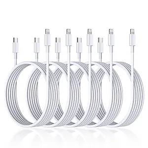5Pack 10ft 20W Apple USB C to Lightning Cable Type C Fast Charging Cable 【Apple MFi Certified】 USB-C iPhone 13 Fast Charger Cord for iPhone 13 12 11/Mini/Pro/ProMax/iPad 8/Airpods Pro - White