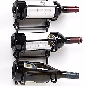 Wallniture Solid Wrought Iron Metal Towel Rack Holder – Wall Mount Rustic Home Decor - Bathroom Organizer Black Set of 3 (Straight Finish)