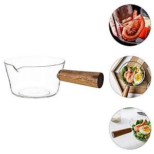 UPKOCH Clear Pot Glass Saucepan Stovetop Pot Cooking Transparent Saucepan with Handle Borosilicate Glass Non Stick Milk Butter Warmer Pot Minutes Noodles Bowl Sauce Pan