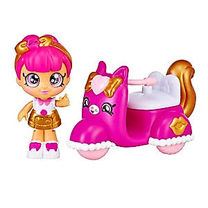Kindi Kids Minis - Lippy Lulu's Scooter - Collectible Vehicle and Posable Bobble Head Figurine 2pc