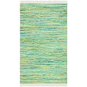 SAFAVIEH Montauk Collection 3' x 5' Green MTK251Y Handmade Flatweave Cotton Area Rug