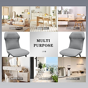 Dining Chairs Set of 4,Modern Upholstered Parsons Fabric Dining Chair,Adjustable Sturdy Metal Legs and High Back Kitchen Dining Room Chairs,Gray