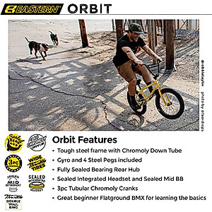 Eastern Bikes Eastern BMX Bikes - Orbit Model Boys and Girls 20 Inch Bike. Lightweight Freestyle Bike Designed by Professional BMX Riders at (Yellow)