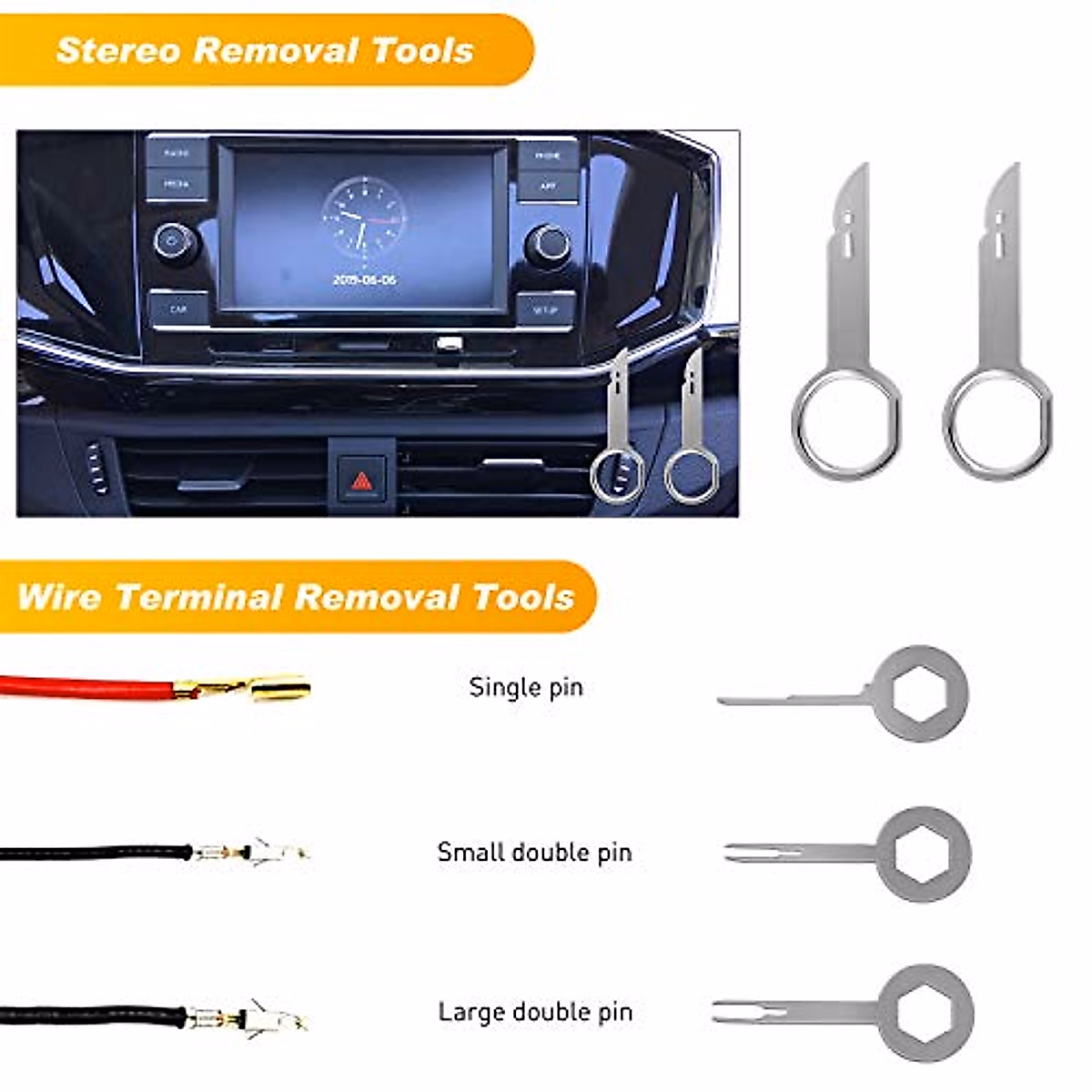 GOOACC - GRC-49 19Pcs Trim Removal Tool Set & Clip Plier Upholstery Remover Nylon Car Panel Removal Set with Portable Storage Bag