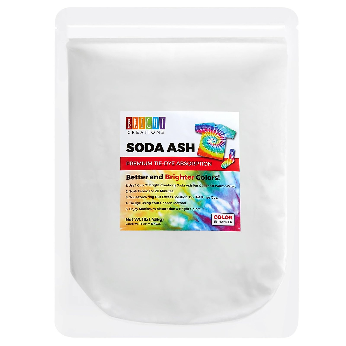 Bright Creations 2 Pack Soda Ash for Tie Dye Shirts, DIY Projects, Arts and Crafts (2 lbs in Total) - Soda Ash Dye Fixer & Tie Dye Powder