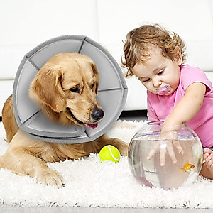 Soft Dog Cone Pet Cone Dog Recovery Collar Cone for Dogs After Surgery,Adjustable Cone Collar Dogs Elizabethan Collar
