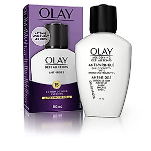 Face Moisturizer by Olay Age Defying, Anti-Wrinkle Day Lotion with Sunscreen, Broad Spectrum , SPF 15, 3.4 Oz. (Pack of 3) Packaging may Vary