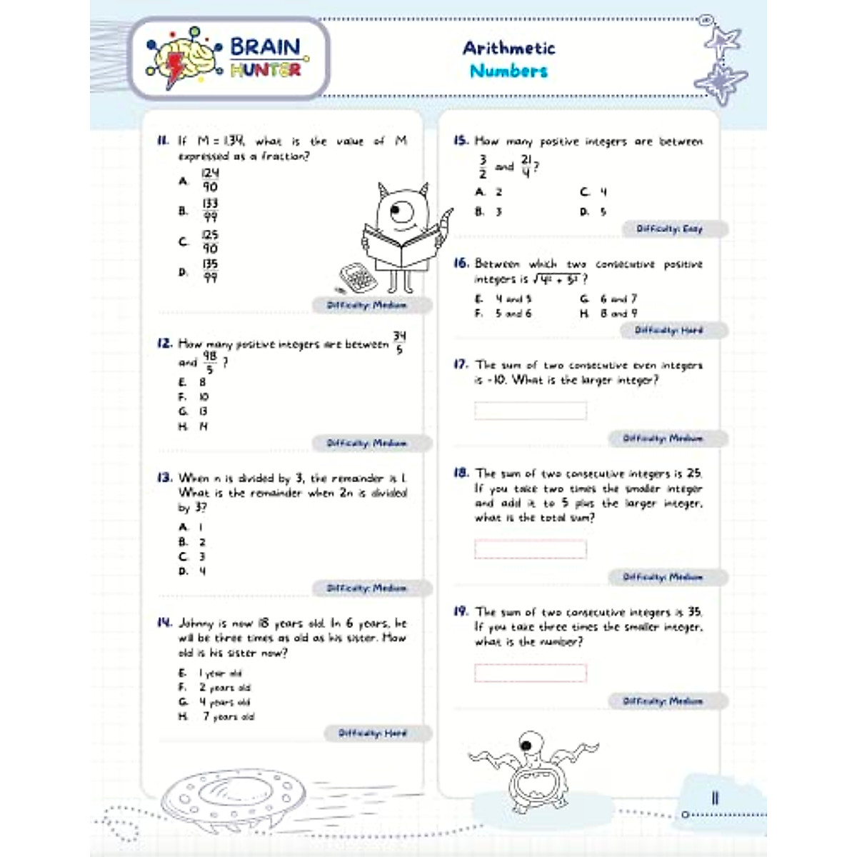 Math Practice Workbook Grades 6-8: 1000+ Questions You Need to Kill in Middle School by Brain Hunter Prep (Arithmetic, Algebra, Geometry, Measurement, ... more in Kill It Series by Brain Hunter Prep)