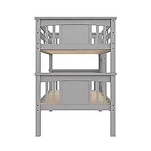 DHP Dorel Living Dylan Twin Wood Bed for Kids, Gray Bunk