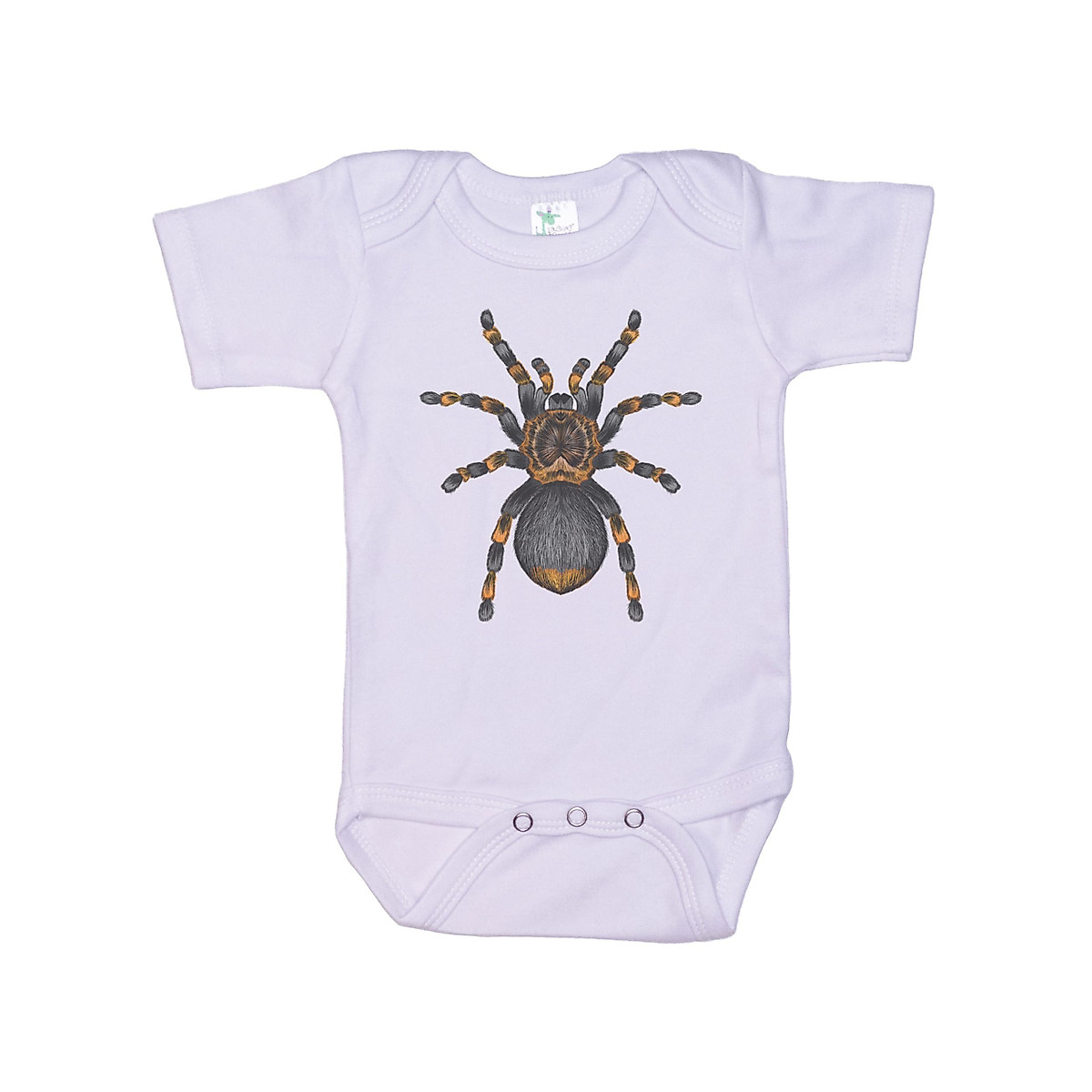 Ebenezer Fire Spider Onesie/Tarantula/Baby Arachnid Outfit/Cute Newborn Bodysuit (6-12M, WHITE SS)