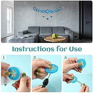 Moon Phase Resin Mould, Sun Mould Star Silicone Mould, Full Moon Epoxy Moulds with Accessories, Wall Hanging Decoration for Bedroom, Living Room, Apartment or Dorm