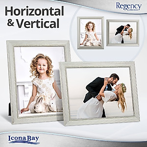 Icona Bay 11x14 Picture Frames (Silver, 3 Pack), French Baroque Style Photo Frames 11 x 14, Wall Mount or Table Top, Regency Collection