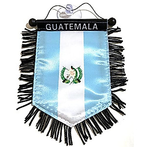 PRK 14 Guatemala Guatemalan Flags for Cars Decals Sticker Small Rearview Mirror Automobile Accessories Homes Design Hanging Mini Banners Windows Sticks to Glass Quality Made Mini Banners