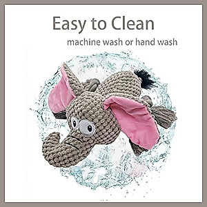 AIMETING Dog Toys, Durable Dog Chew Toys, Dog Squeak Toy with Fun Crinkle Paper, Plush Toys Suitable for Small, Medium, Large Dogs (Elephant)