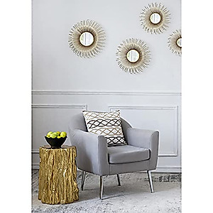 A&B Home Nature Wood Texture Inspired, End Table Side Table Living Room Furniture Luxury, Golden Tree Trunk Garden Stool or Gold Coffee Table Accent Tables for Small Spaces - 13.5x13x20