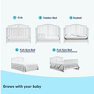 Graco Solano 4-in-1 Convertible Crib with Drawer (White) – GREENGUARD Gold Certified, Crib with Drawer Combo, Includes Full-Size Nursery Storage Drawer, Converts to Toddler Bed and Full-Size Bed