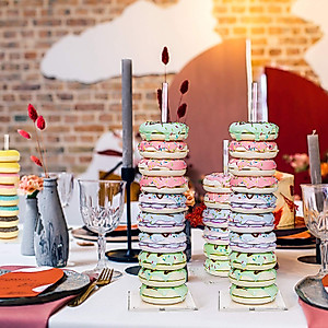 YestBuy Donut Stand, 6 Pack Acrylic Donuts Display Stands, Doughnut Tower Holder, Clear Bagel Stand Holders for 60 donuts for Party Wedding Birthday Gathering Decoration