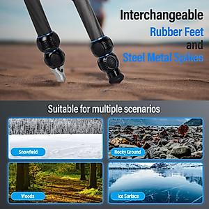 SIRUI AM223L Travel Video Tripod with Leveling Base, Mini Carbon Fiber Desktop Tripod for DSLR Camera Video Camcorder, Max Load 33lbs, Max Height 14.2"