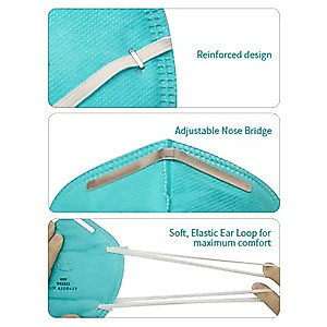 BYD CARE N95 Respirator, 20 Pack with Individual Wrap, Breathable & Comfortable Foldable Safety Mask with Head Strap for Tight Fit