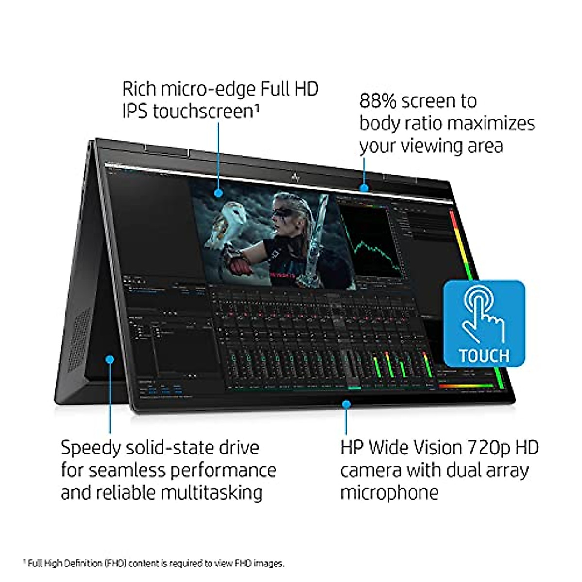 2021 Newest HP Envy x360 2-in-1 Flip Laptop, 15.6 Full HD Touchscreen, AMD Ryzen 7 5700U 8-Core, 32GB RAM, 1TB PCIe NVMe SSD, Backlit Keyboard, Webcam, Wi-Fi, Bluetooth, Windows 10 Home (Renewed)