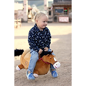 WALIKI Bouncy Horse Hopper | Inflatable Hopping Horse for Kids | Cowboy Rodeo Jumping Horse Toy for Ages 2, 3, and 4 | Soft Plush Cover | Fun Ride-On Bounce Horse