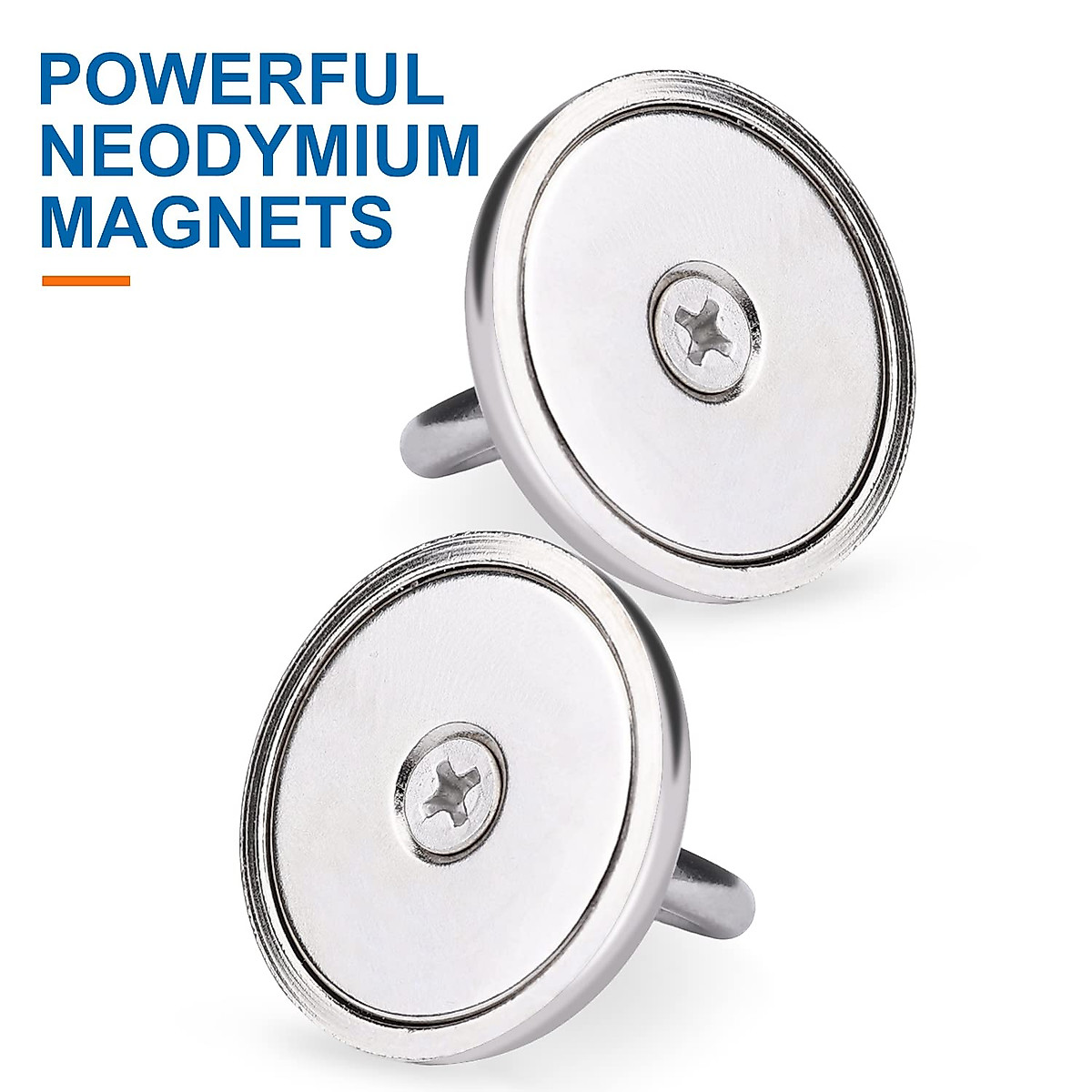 E BAVITE Magnetic Hooks, 100 LB（45KG） Heavy Duty Magnetic Hooks with Countersunk Hole Eyebolt, Perfect for Home, Kitchen, Workplace, Office and Garage, Pack of 10