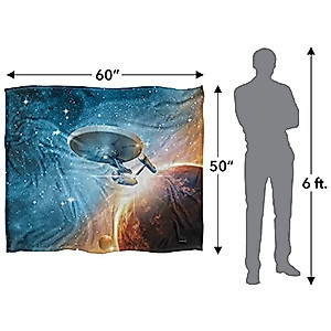 Star Trek Blanket, 50"x60", Final Frontier Silky Touch Sherpa Back Super Soft Throw Blanket