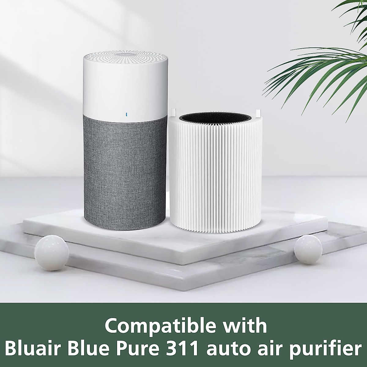 isinlive Blue Pure 311 Auto Replacement Fil-TER Compatible with Blueair Blue Pure 311 Auto Air Puri-Fier, 2 in 1 Fil-tration Systems, Particle and Activated Carbon, 2 Pack