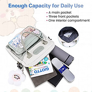 JQWSVE Kawaii Backpack with Kawaii Pins & Accessories Kawaii Aesthetic Backpack Cute Ita Bag Japanese Backpack JK Uniform Bag