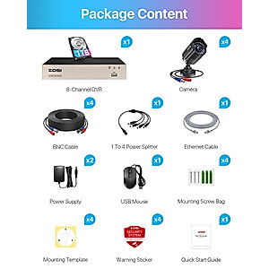 ZOSI 3K Lite Security Camera System with AI Human Vehicle Detection,H.265+ 8CH HD TVI Video DVR Recorder with 4X HD 1920TVL 1080P Indoor Outdoor Weatherproof CCTV Cameras,Remote Access,1TB Hard Drive